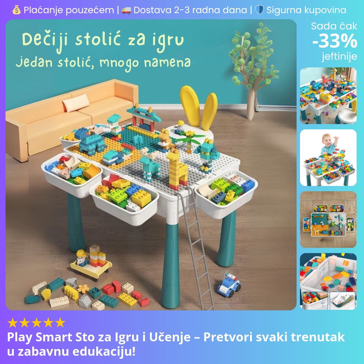 Play Smart™ Sto za Igru i Učenje – Pretvori svaki trenutak u zabavnu ...