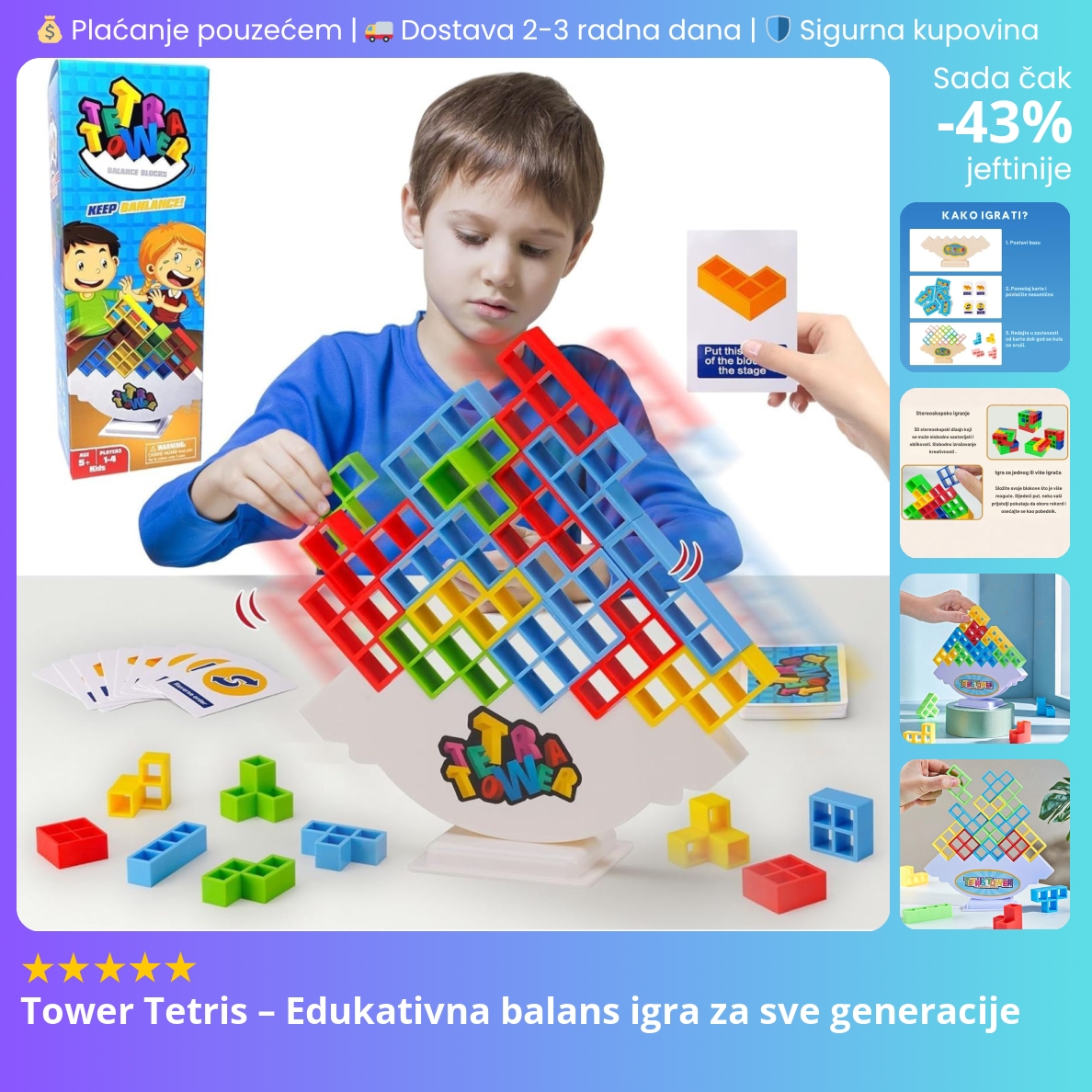 Tower Tetris – Edukativna balans igra za sve generacije | Kupi.rs